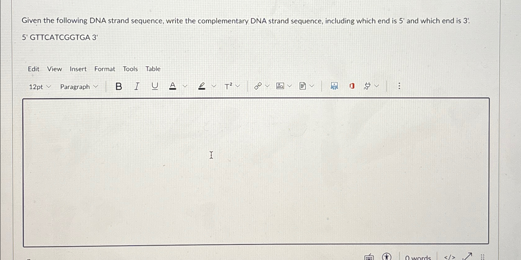 Solved Given the following DNA strand sequence, write the | Chegg.com