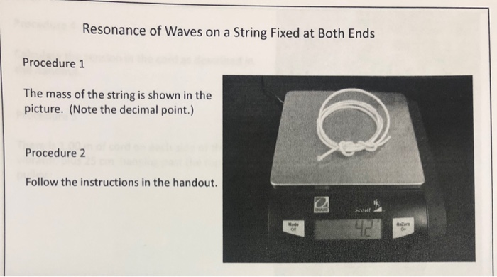 Solved Resonance of Waves on a String Fixed at Both Ends | Chegg.com