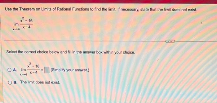 Solved Use the Theorem on Limits of Rational Functions to | Chegg.com