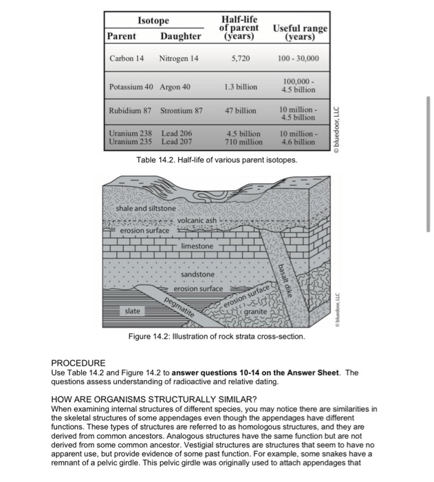 Solved Using the geologic time scale in Table 14.1 and the | Chegg.com