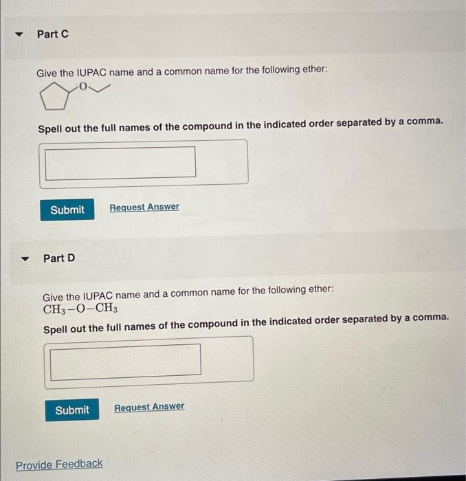 Solved A Review | Consta Part A Give the IUPAC name and a | Chegg.com