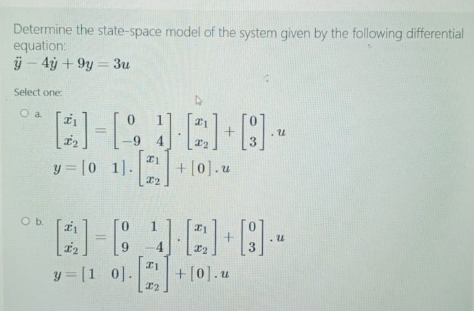 Solved Determine the state-space model of the system given | Chegg.com