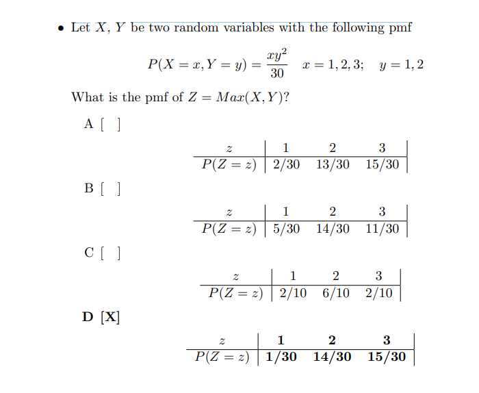 Solved Let X, ﻿Y be two random variables with the following | Chegg.com