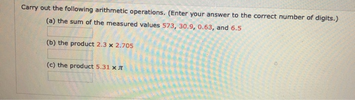 Solved Carry out the following arithmetic operations. (Enter | Chegg.com