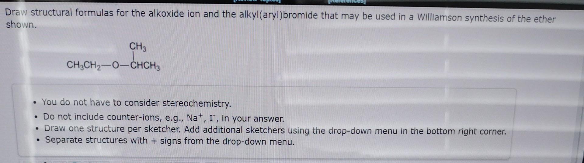 Solved Draw structural formulas for the alkoxide ion and the | Chegg.com