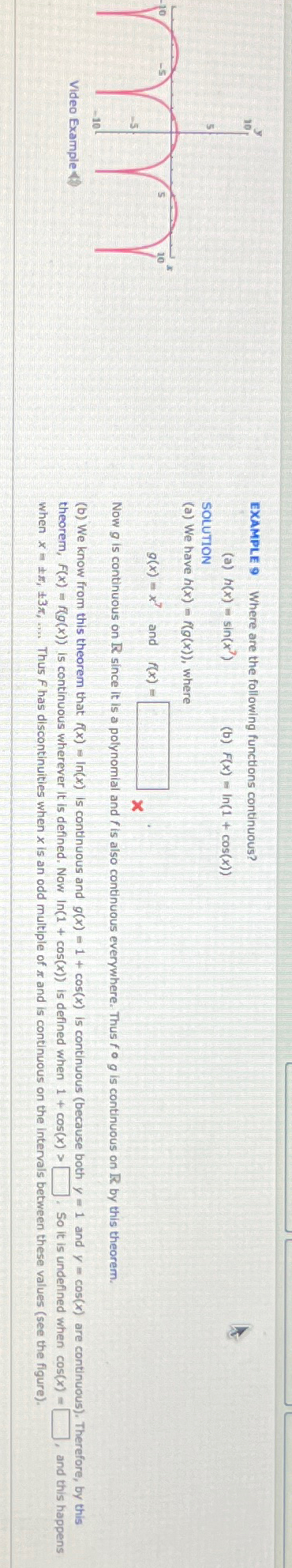 Solved EXAMPLE 9 ﻿Where are the following functions | Chegg.com