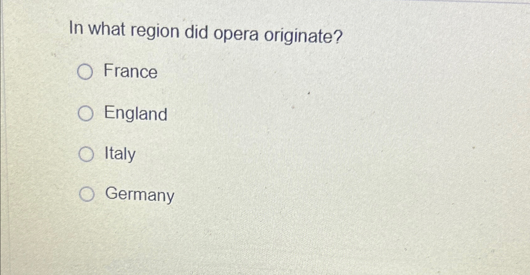Solved In what region did opera | Chegg.com