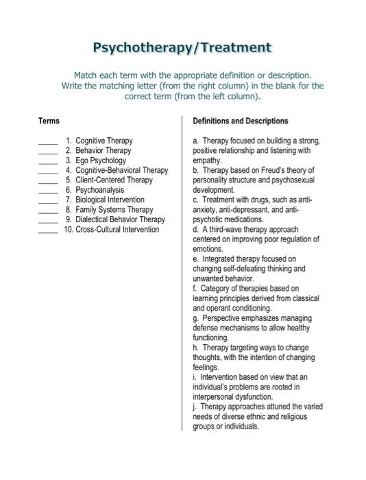 Solved Match each term with the appropriate definition or | Chegg.com