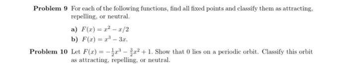 Solved Problem 9 For each of the following functions, find | Chegg.com