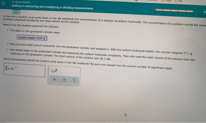 Solved O MEASUREMENT Adding or subtracting and multiplying | Chegg.com
