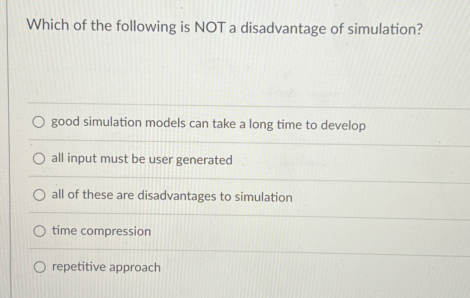 Solved Which of the following is NOT a disadvantage of | Chegg.com