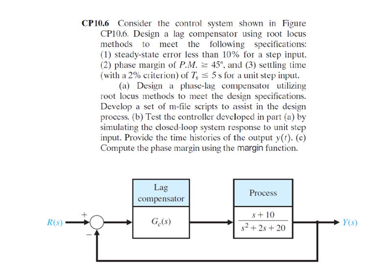 Solved CP10.6 ﻿Consider the control system shown in Figure | Chegg.com