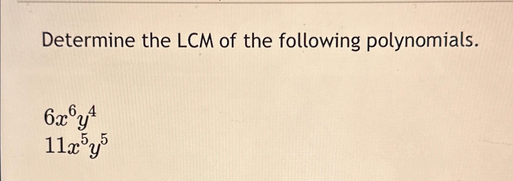 Solved Determine the LCM of the following | Chegg.com