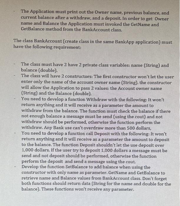 Solved Develop the two C++ programs in the Visual Studio | Chegg.com