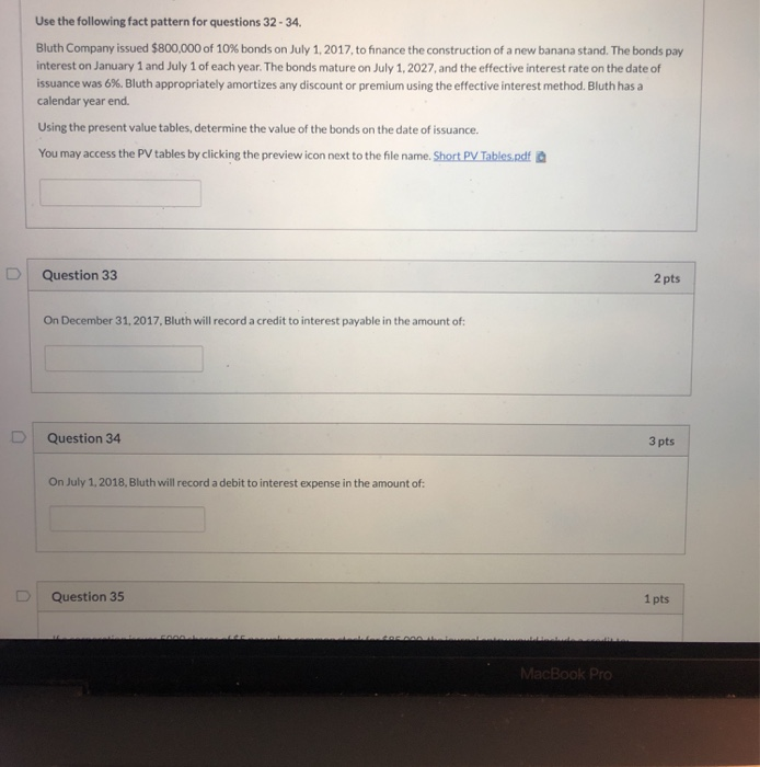 Solved Use the following fact pattern for questions 32 - 34. | Chegg.com