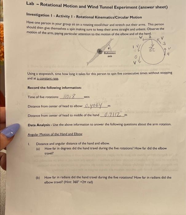 Solved Lab - Rotational Motion and Wind Tunnel Experiment | Chegg.com