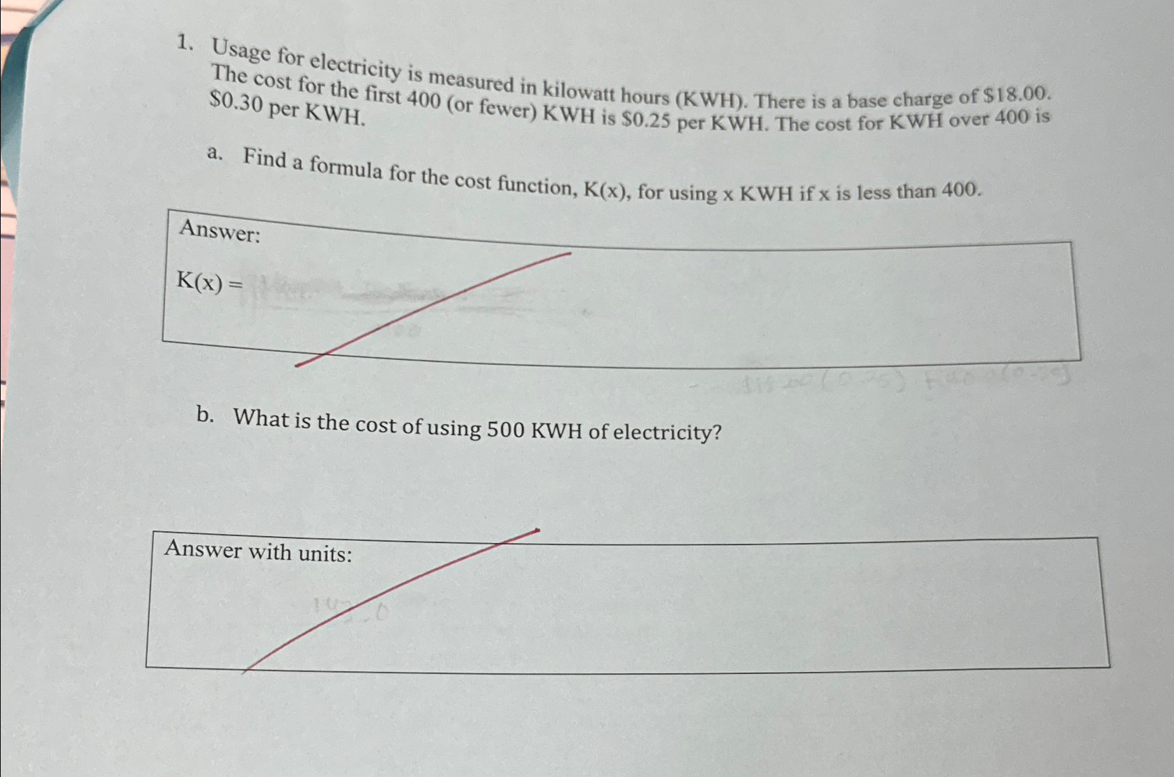 Solved Usage for electricity is measured in kilowatt hours | Chegg.com