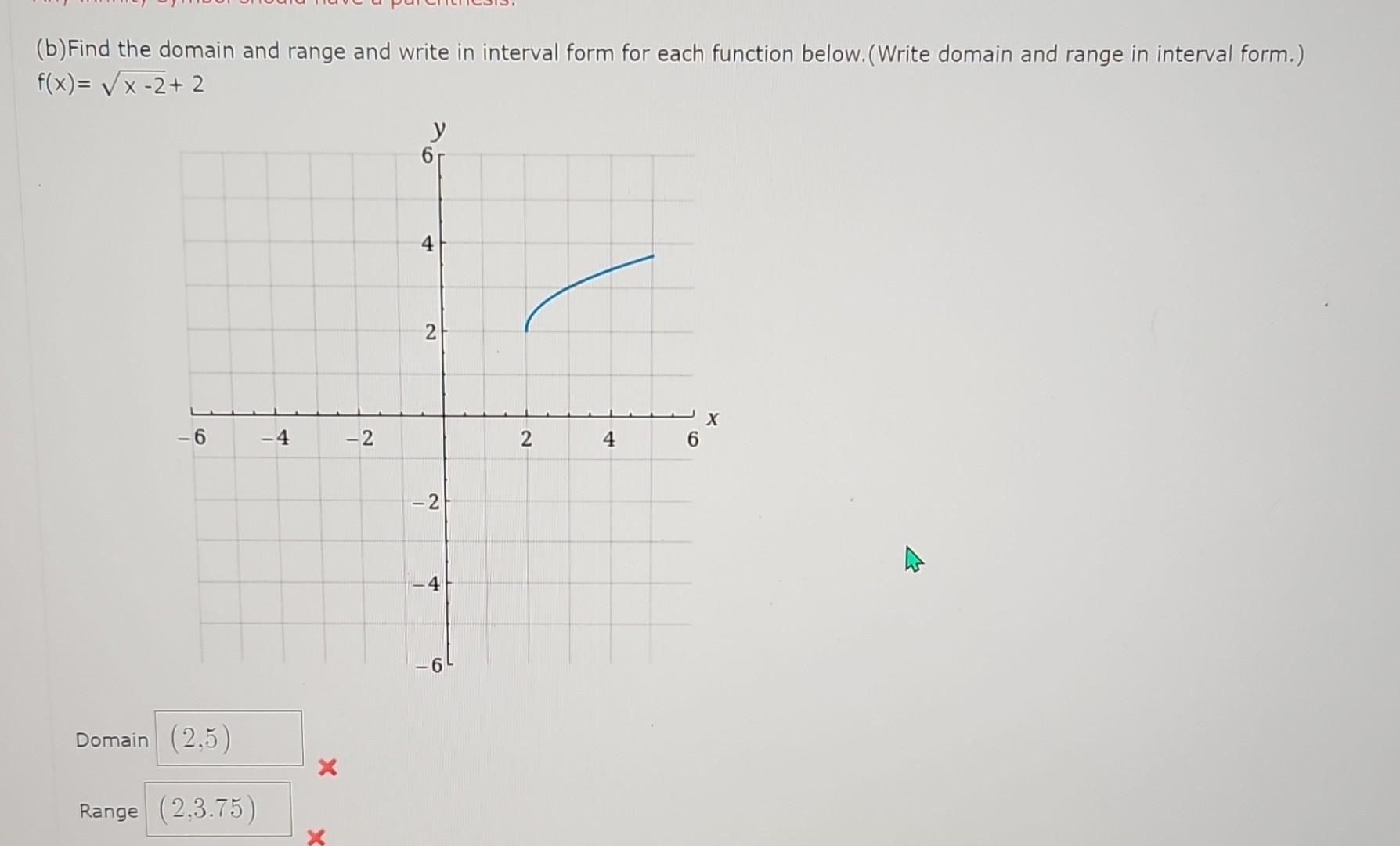 Solved Find the domain and range for each function below. | Chegg.com