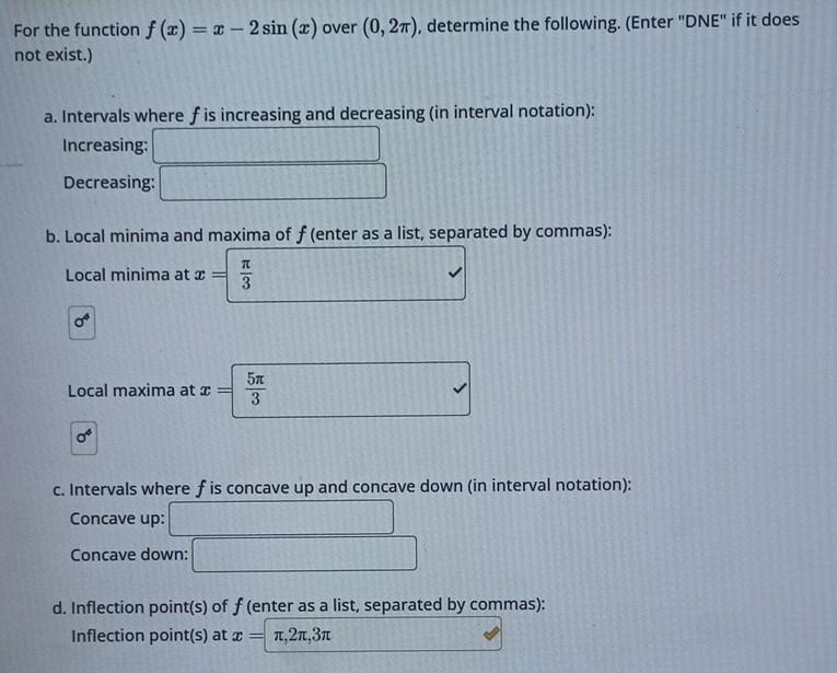 Solved For The Function F X X−2sin X Over 0 2π