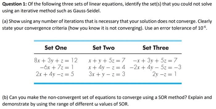 Solved i want matlab codes of a and b parts for each set | Chegg.com