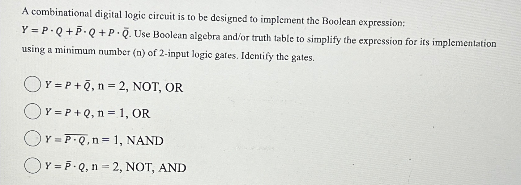 Solved A combinational digital logic circuit is to be | Chegg.com