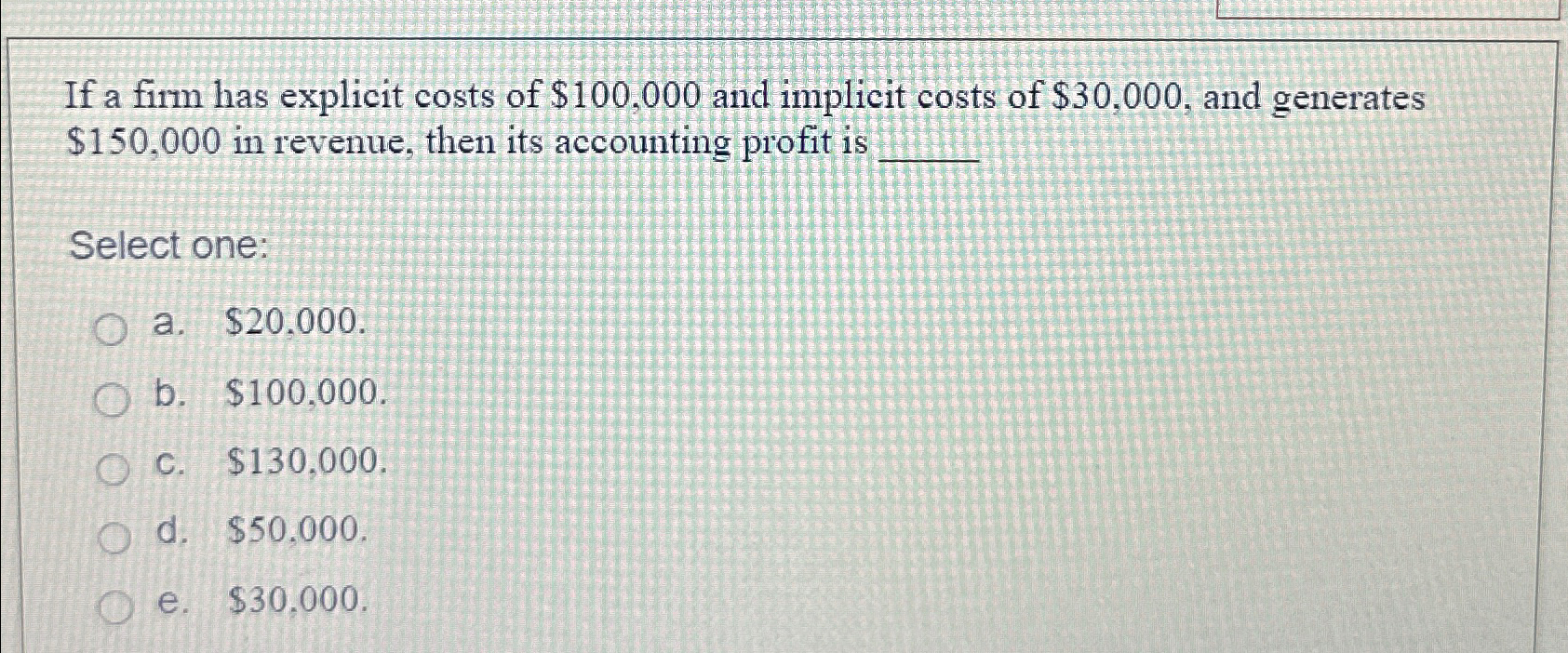 Solved If a firm has explicit costs of $100,000 ﻿and | Chegg.com