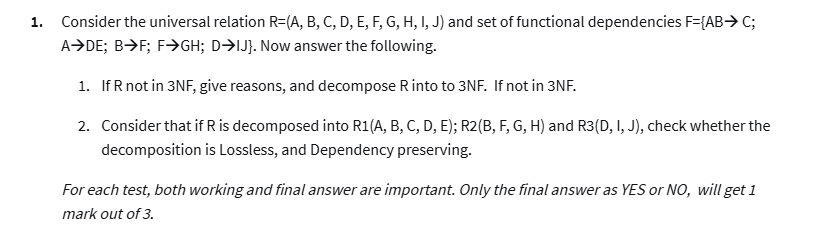 Solved Consider the universal relation | Chegg.com