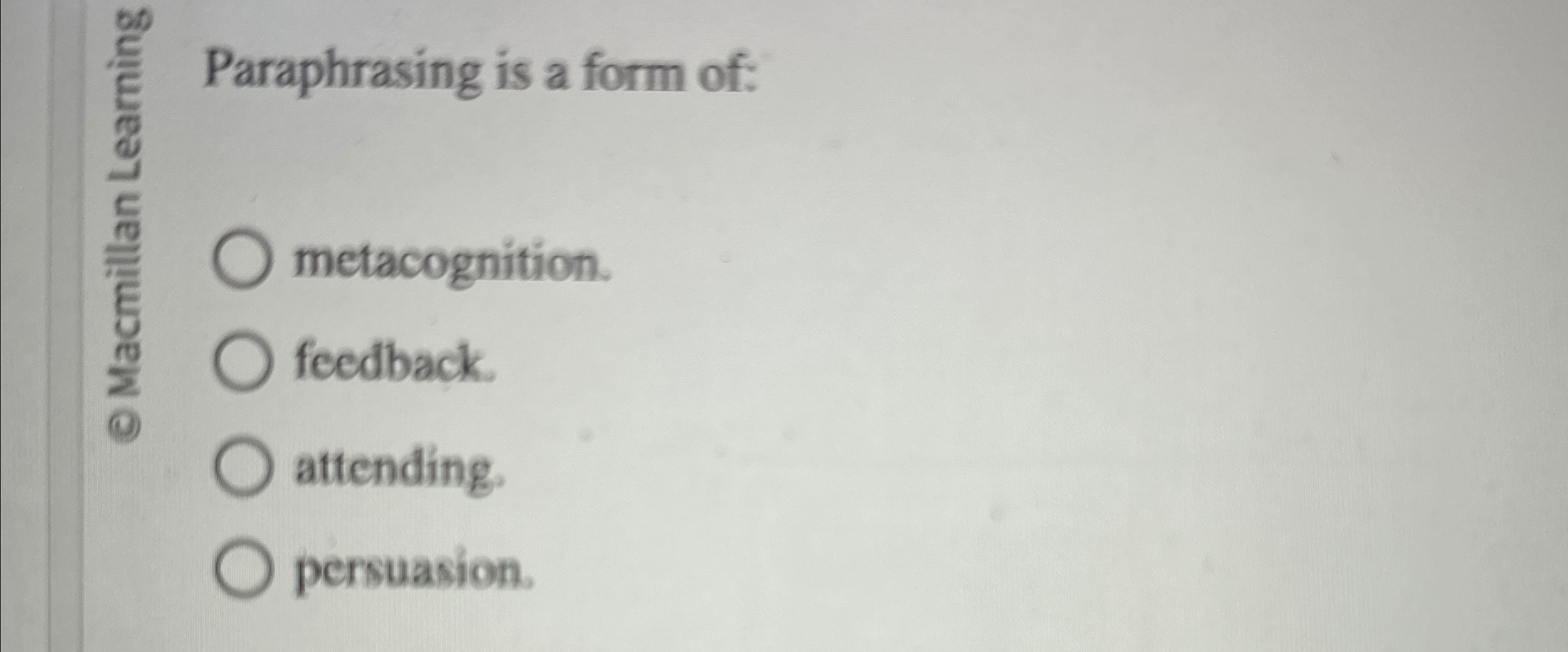 Solved Paraphrasing is a form | Chegg.com