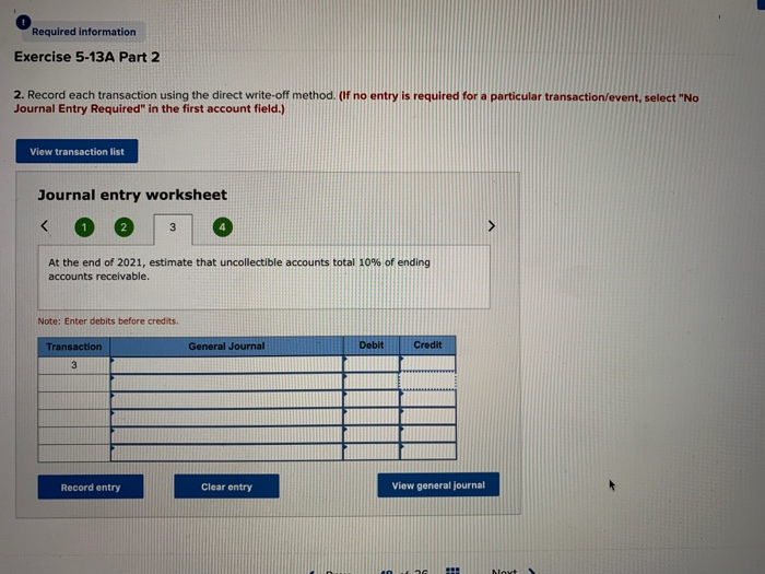 Solved Required information Exercise 5-13A Compare the | Chegg.com