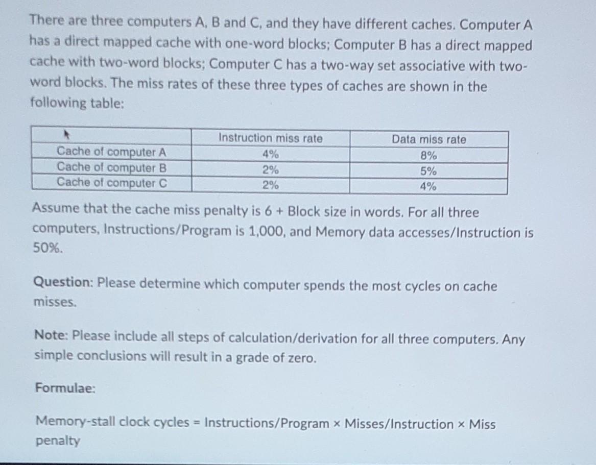 Solved a There are three computers A, B and C, and they have | Chegg.com