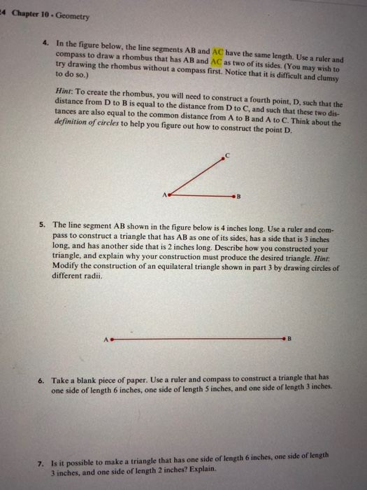 Solved 24 Chapter 10. Geometry 4. In the figure below, the | Chegg.com