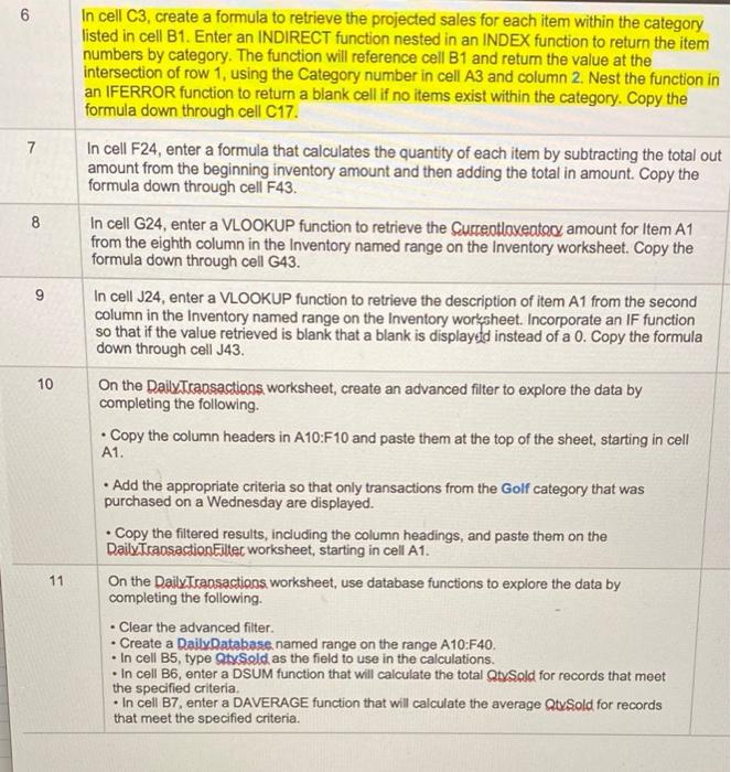 Solved 6 In cell C3, create a formula to retrieve the | Chegg.com