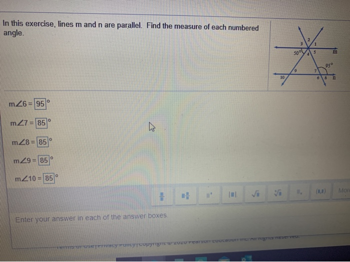 Solved In this exercise, lines m and n are parallel. Find | Chegg.com