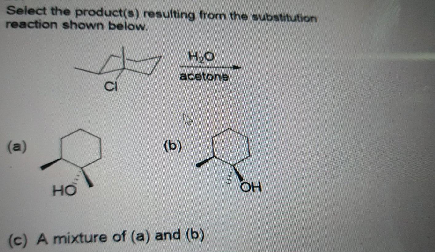 Solved Select the product(s) resulting from the substitution | Chegg.com