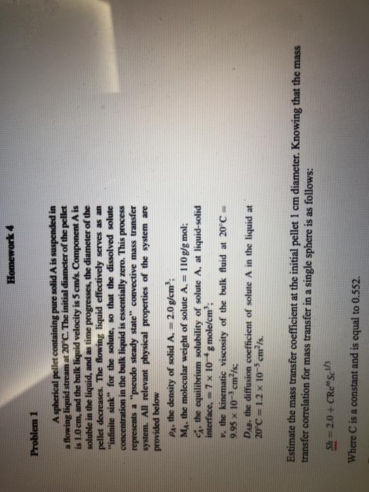 Solved Homework 4 Problem 1 A spherical pellet containing | Chegg.com