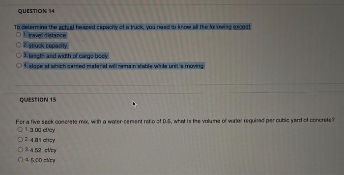 Solved To determine the actual heaped capacity of a truck, | Chegg.com