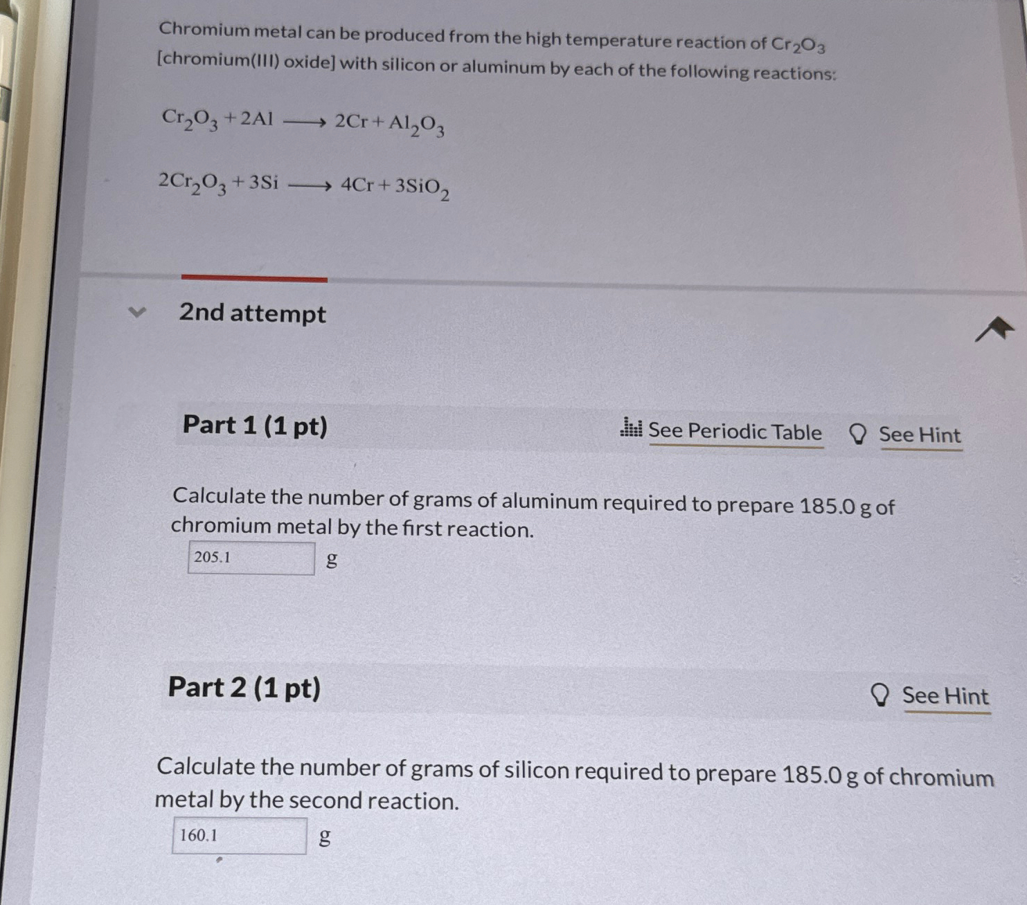 Solved Chromium metal can be produced from the high | Chegg.com