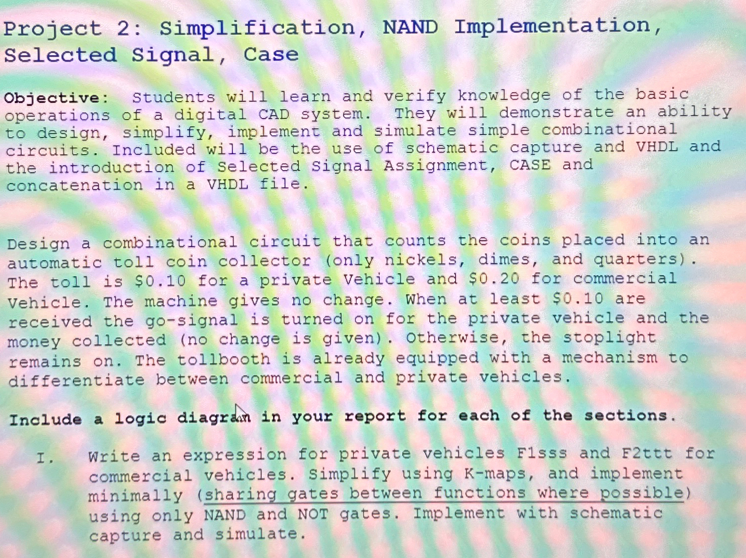 Project 2: Simplification, NAND Implementation, | Chegg.com