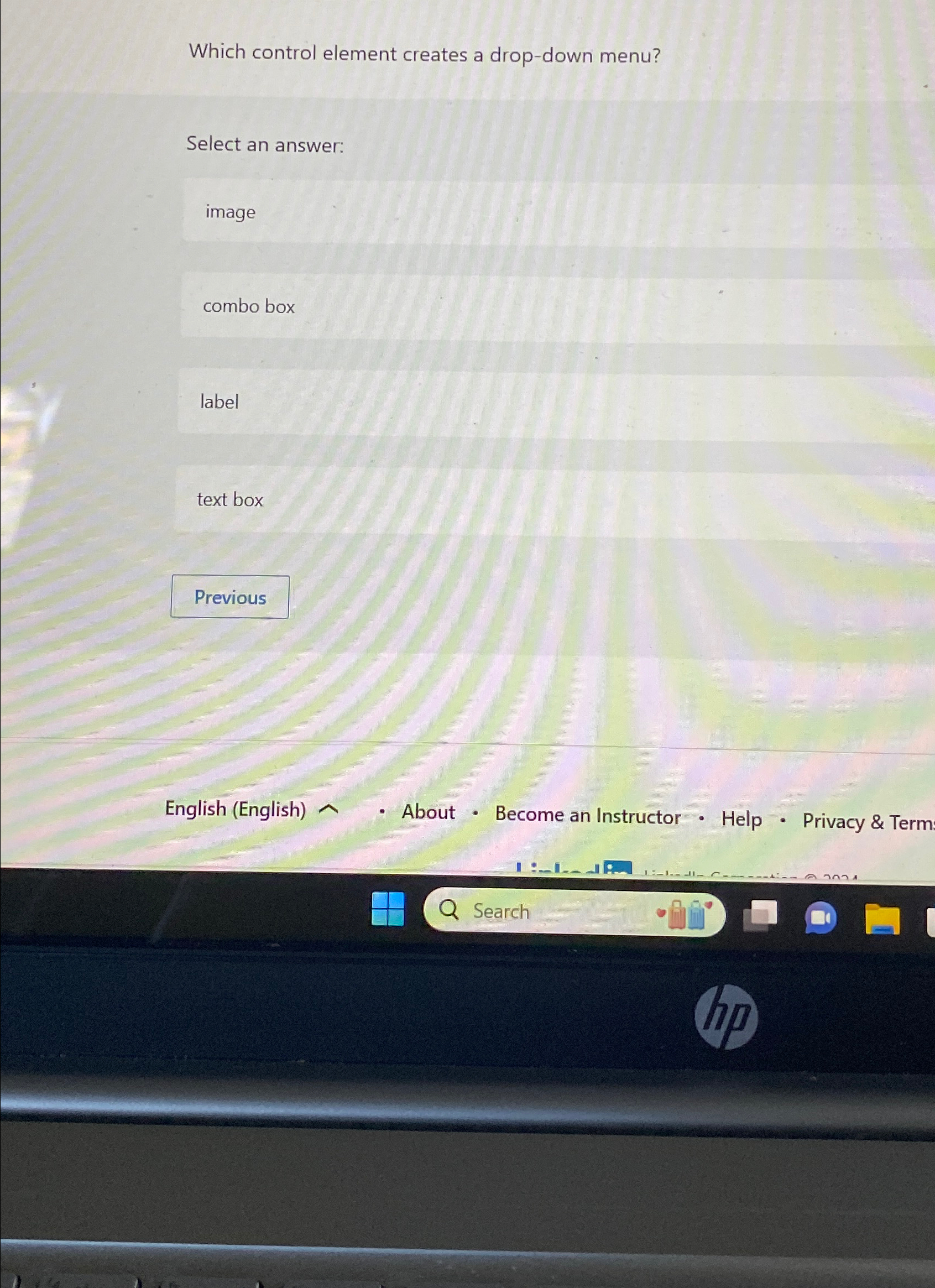 Solved Which control element creates a drop-down menu?Select | Chegg.com