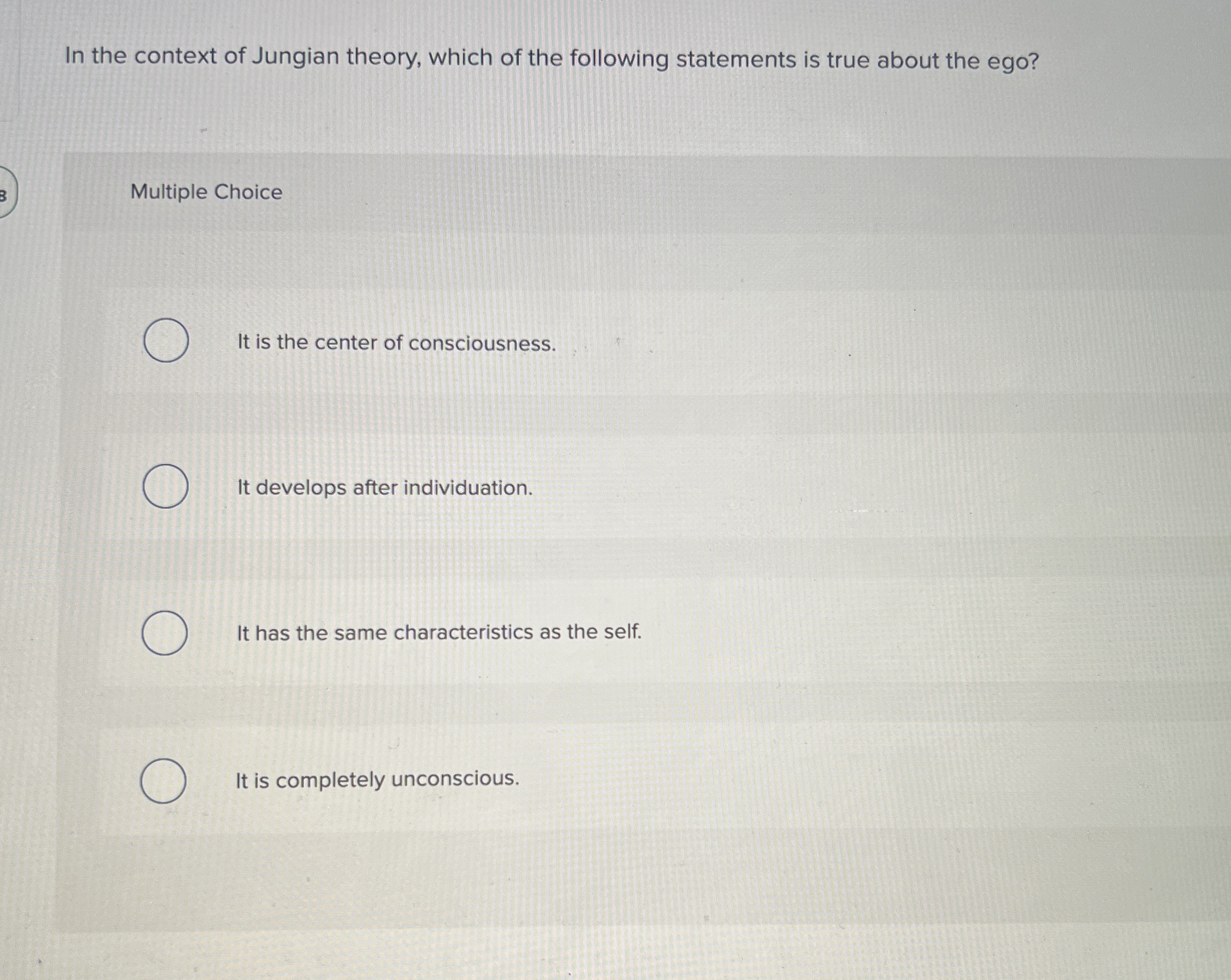 Solved In the context of Jungian theory, which of the | Chegg.com
