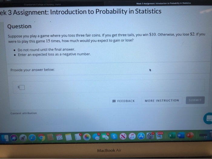 Solved Week 3 Assignment Introduction to Prabuty in | Chegg.com