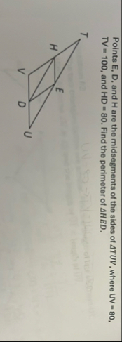 Solved Points E, ﻿D, ﻿and H ﻿are the midsegments of the | Chegg.com