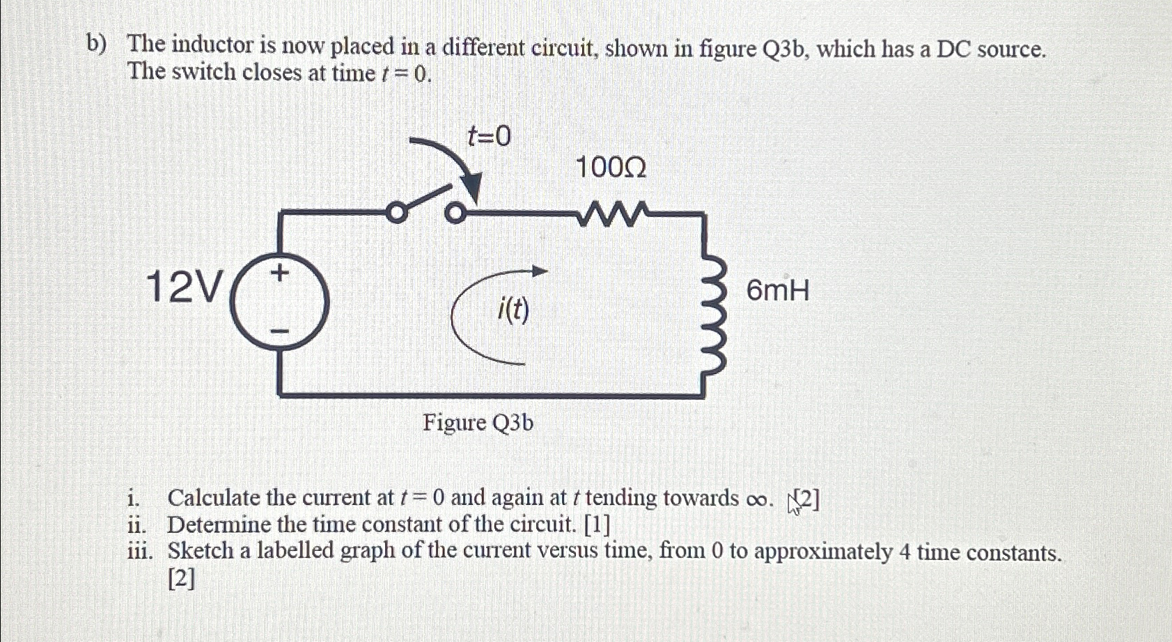 Solved b) ﻿The inductor is now placed in a different | Chegg.com