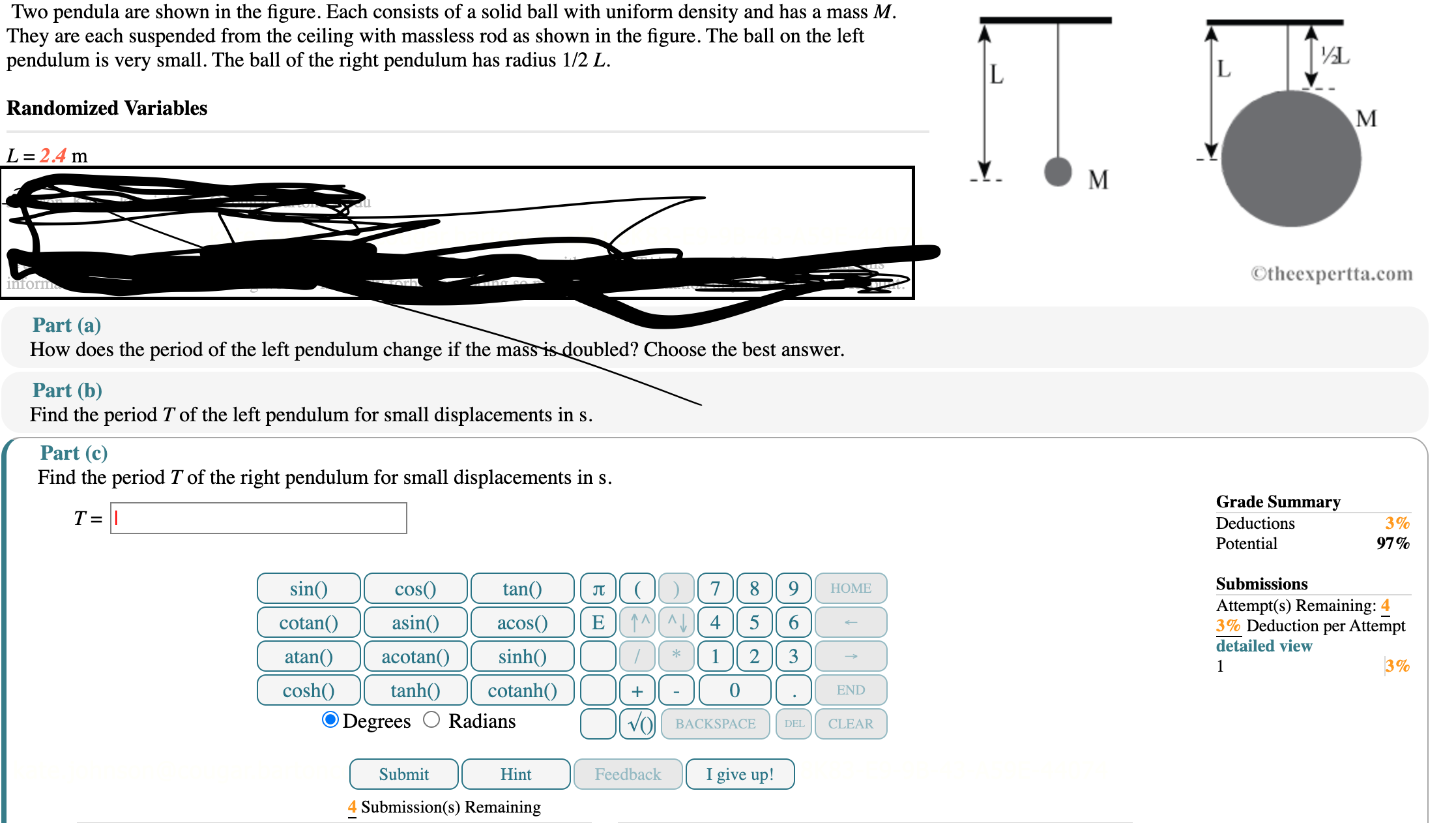 Solved Two pendula are shown in the figure. Each consists of | Chegg.com