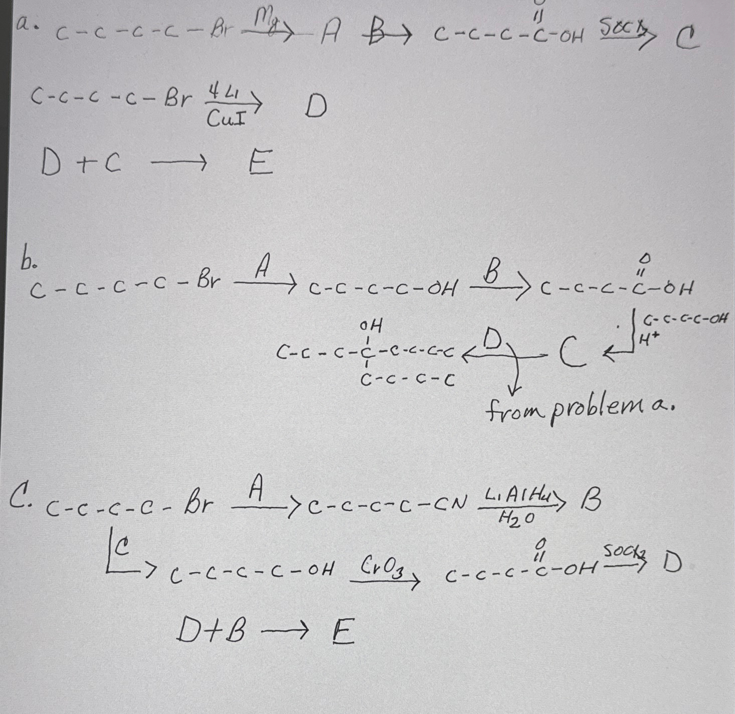 Solved Fill in the blank for each product and reagents. | Chegg.com