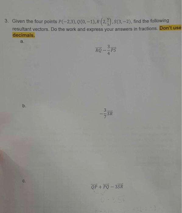 Solved 3. Given the four points | Chegg.com