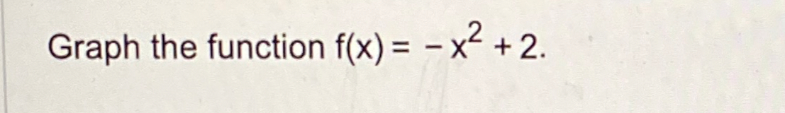 Solved Graph the function f(x)=-x2+2 | Chegg.com