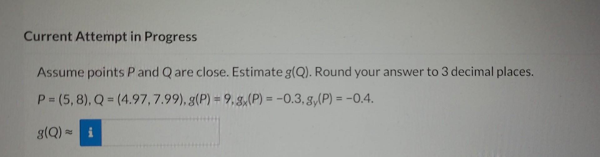 Solved Current Attempt in Progress Assume points P and Q are | Chegg.com