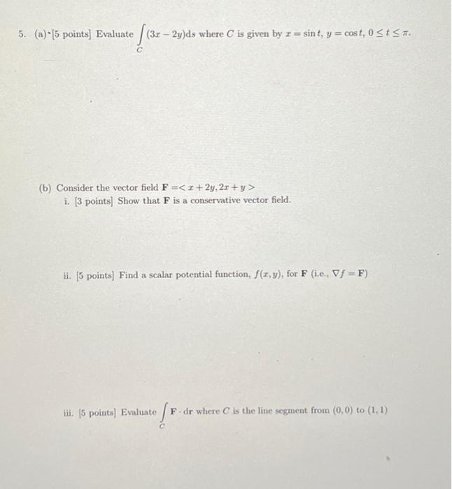 Solved 5. (a) \\( \\cdot[5 \\) points \\( ] \\) Evaluate \\( | Chegg.com