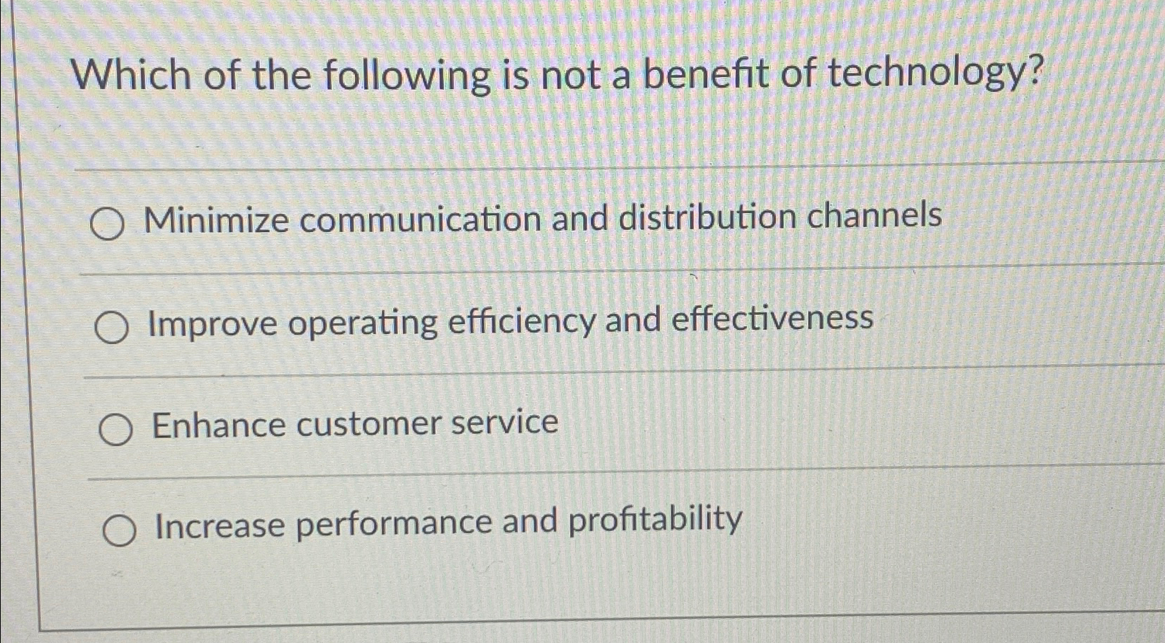 Solved Which of the following is not a benefit of | Chegg.com
